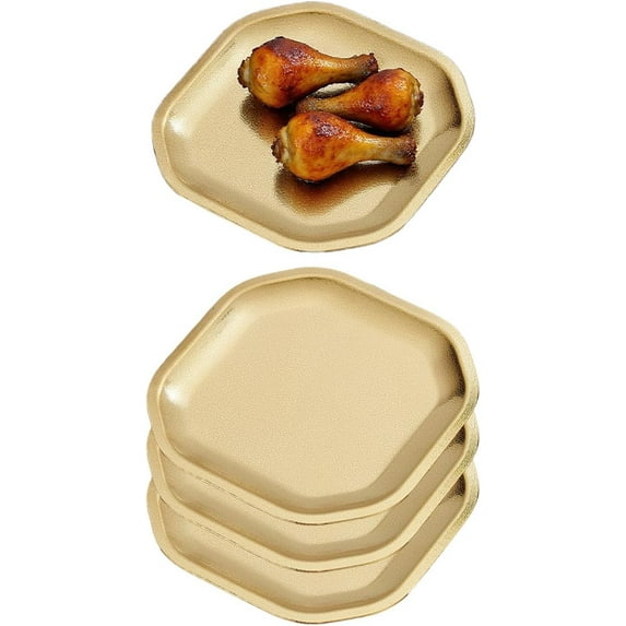 ABPETE 5.9 * 5.9 inch square Appetizer Plates,thick stainless steel ...