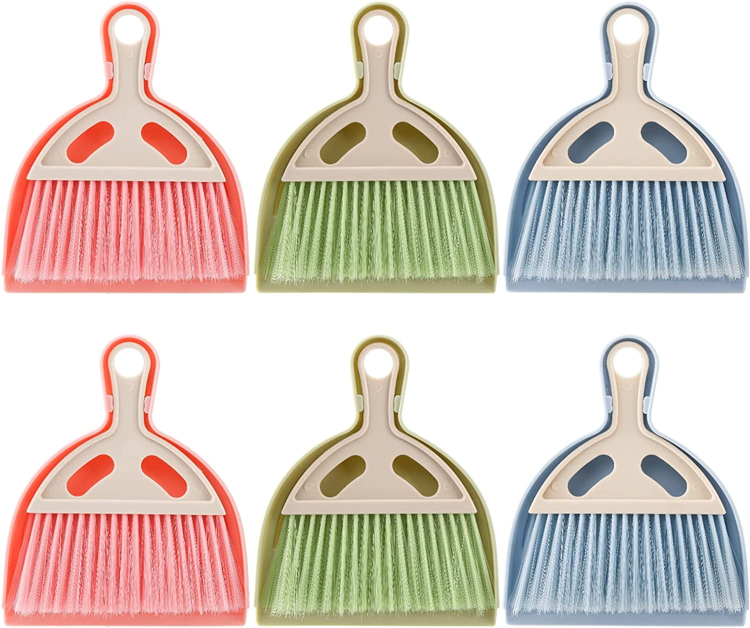 ABPETE 6 Pack Small Dustpan and Brush Set, Whisk Broom and Dust Pan ...