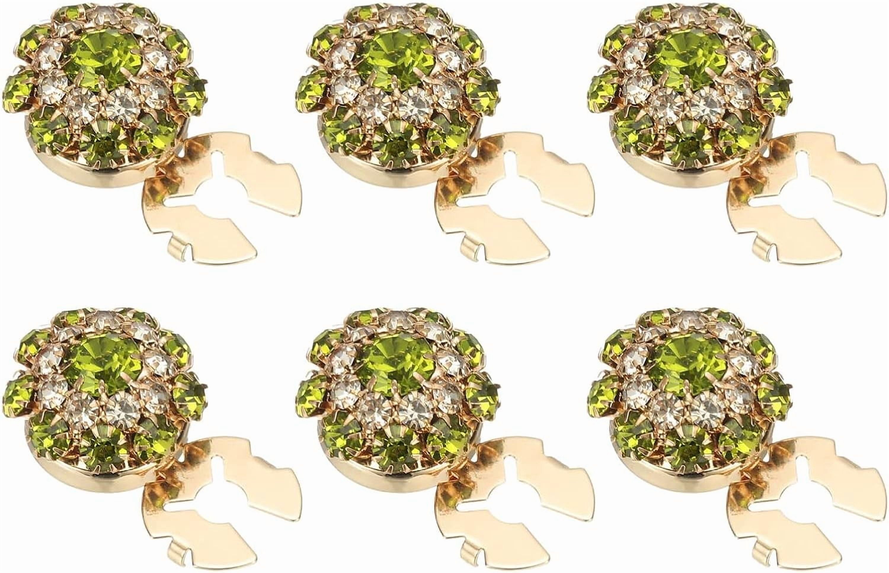ABPETE 6 Pcs Rhinestone Button Covers, 17.5mm 11/16" Decorative Buttons ...