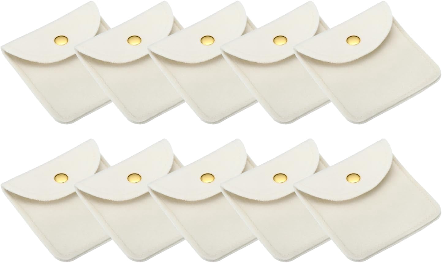 ABPETE 8x8cm Jewelry Pouches with Snap Button, 10 Pack Velvet Jewelry ...