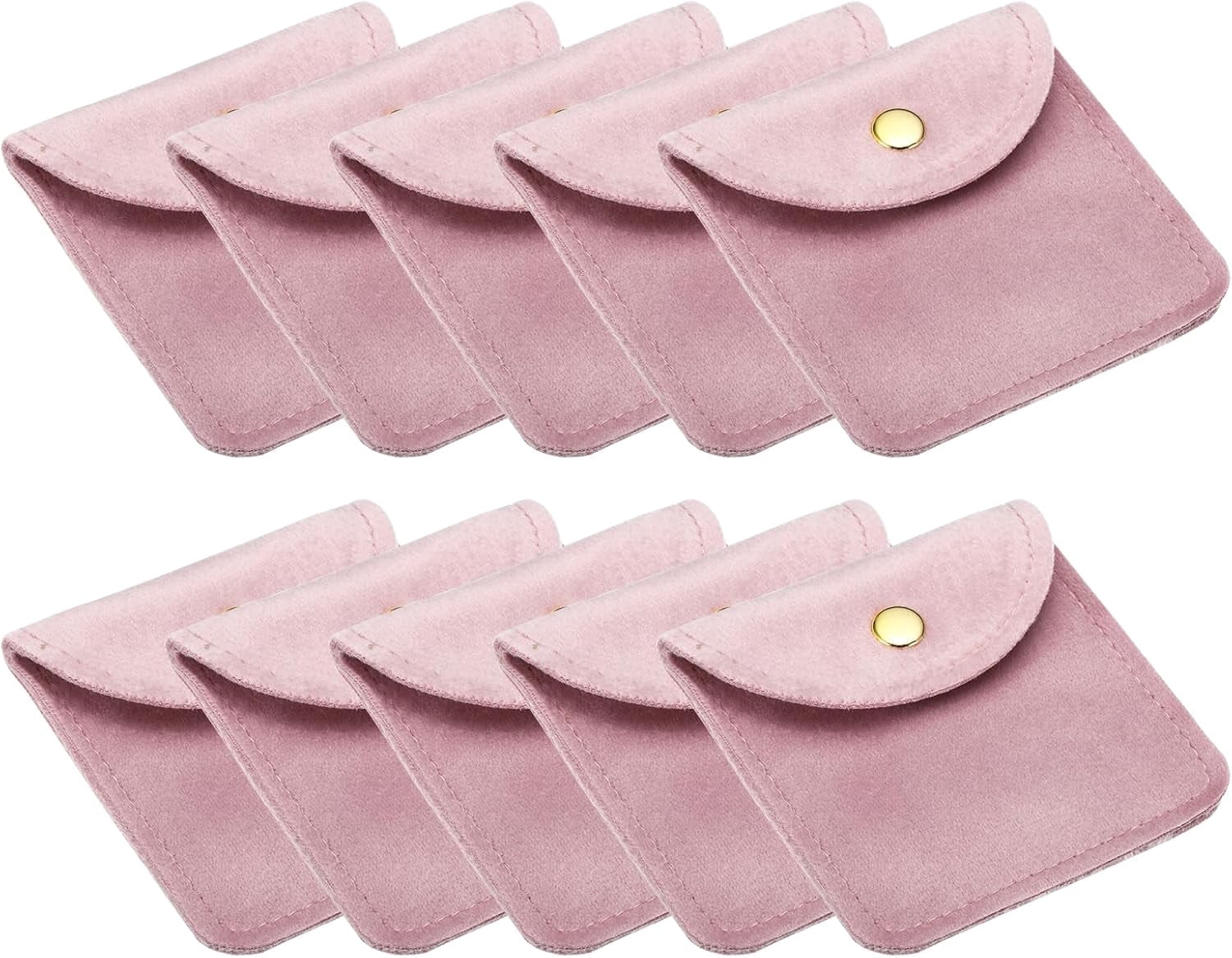 ABPETE 8x8cm Jewelry Pouches with Snap Button, 10 Pack Velvet Jewelry ...