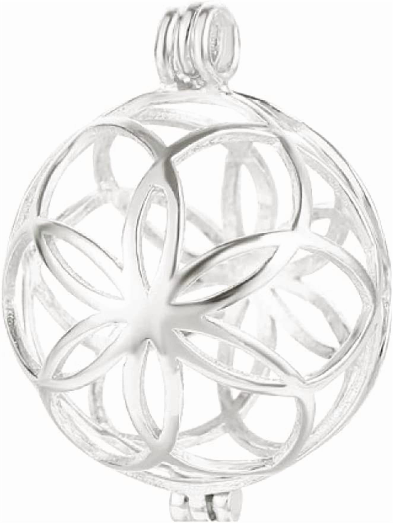 ABPETE 925 Sterling Silver Flower Pearl Cage, Openable Hollow Cage ...