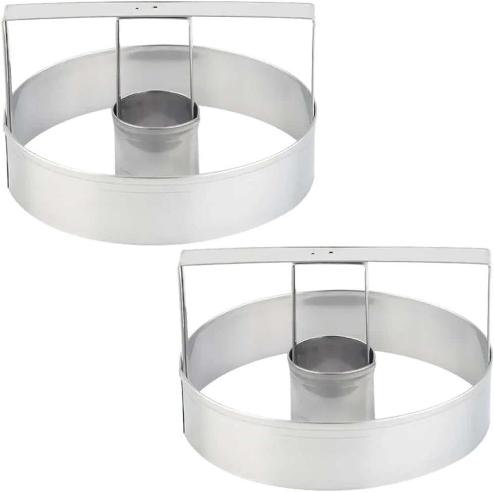 ABPETE Baking Donut Cutter with Handle Stainless Steel Doughnut Cutter ...