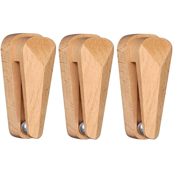 ABPETE Beech Wood Towel Clips Gravity Ball Wall Mount Towel Holder ...