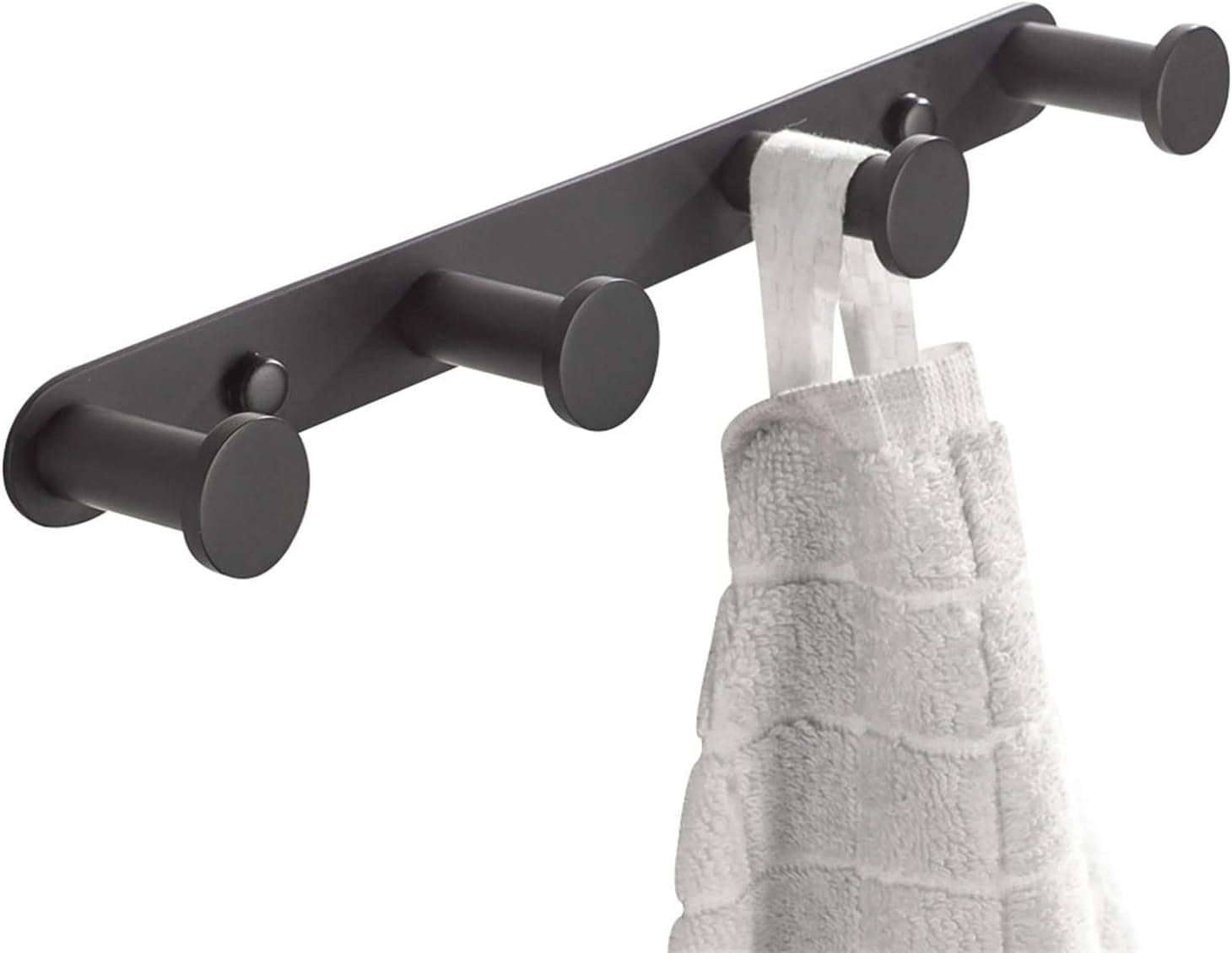 ABPETE BigBig Home Black Towel Hook, Bathroom Wall Hook Rack with 4 ...