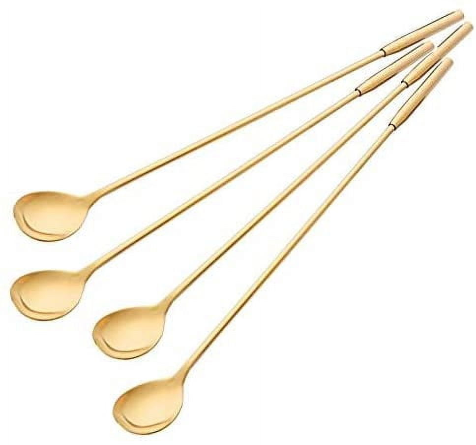 ABPETE Buyer Star 4-piece gold Long Handle Bar Spoons 12-Inch Stainless ...