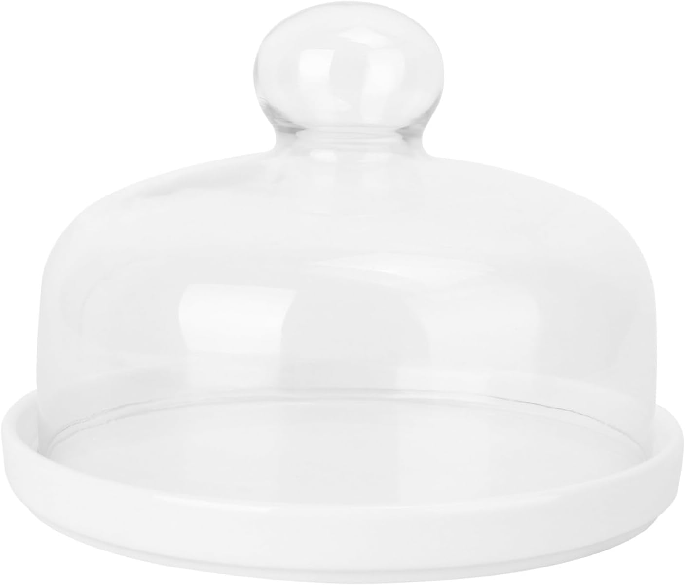 ABPETE Cake Serving Plate with Dome Glass Dessert Stand Tray Pastry ...