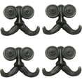 ABPETE Cast Iron Hook,Heavy Duty Vintage Beard Shape Wall Hooks with 2 ...