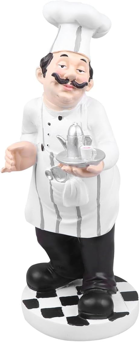 ABPETE Chef Decorative Sculpture Resin Figurine Cook Collectible Statue ...
