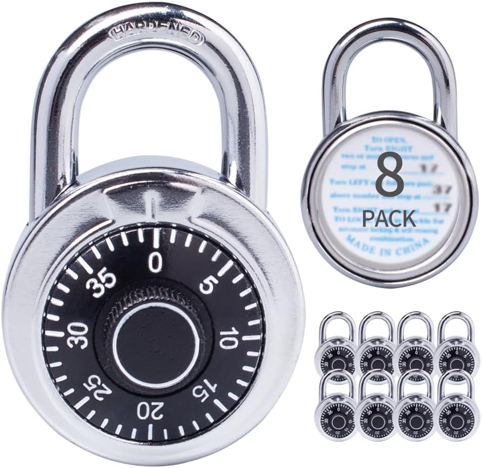 ABPETE Combination Padlocks with Metal Body, Indoor Use for Gym Lockers ...