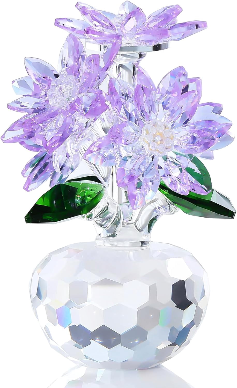 ABPETE Crystal Purple Daisy Figurines Collectibles Gifts for Women ...