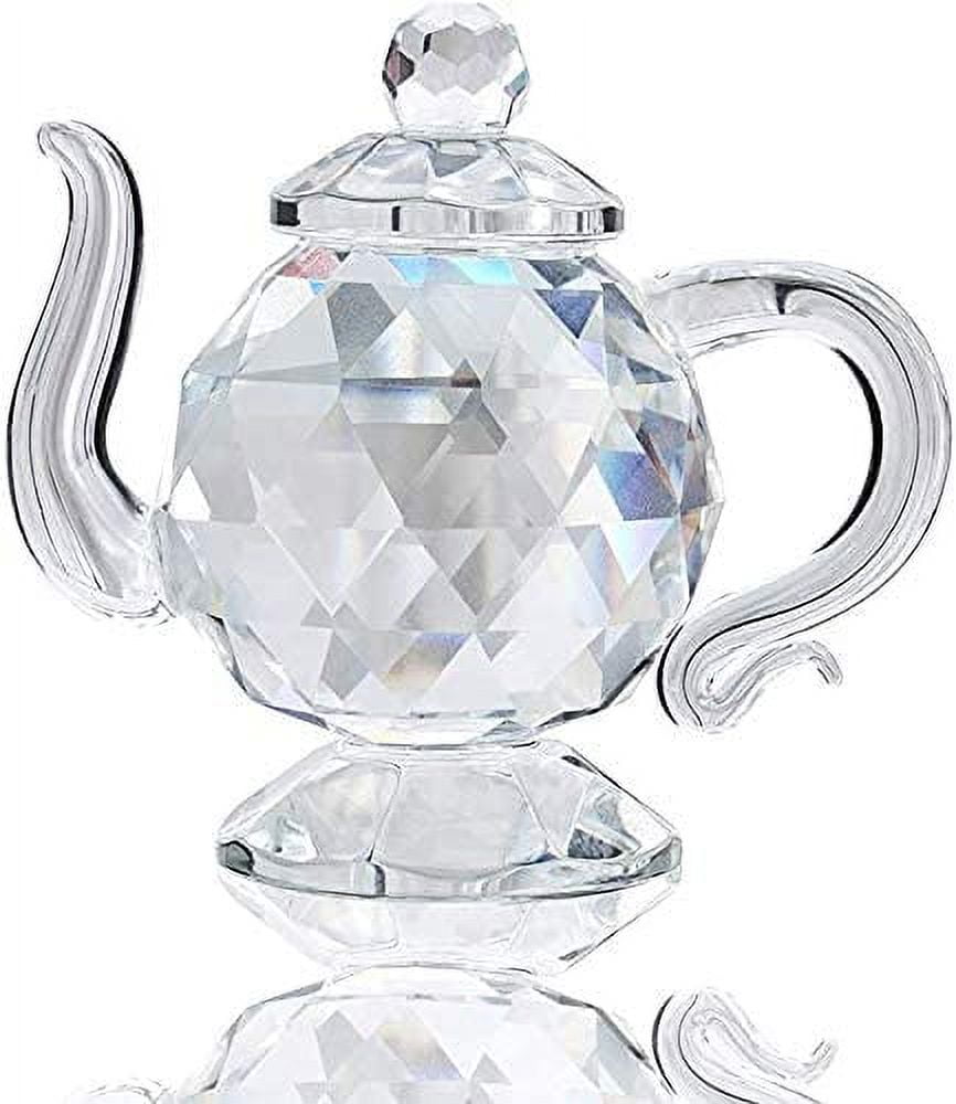 ABPETE Crystal Teapot Figurine - 1.7-Inch Miniature Chinese Collection ...