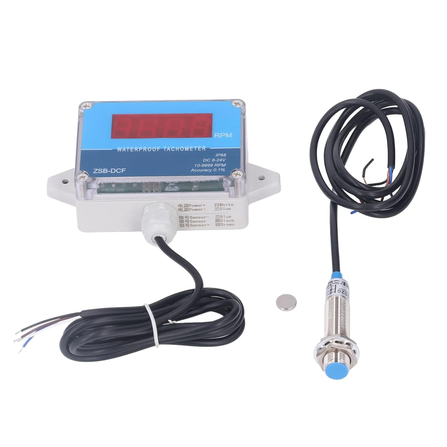 ABPETE Digital Motorcycle Tachometer - LED RPM Gauge with IP68 ...