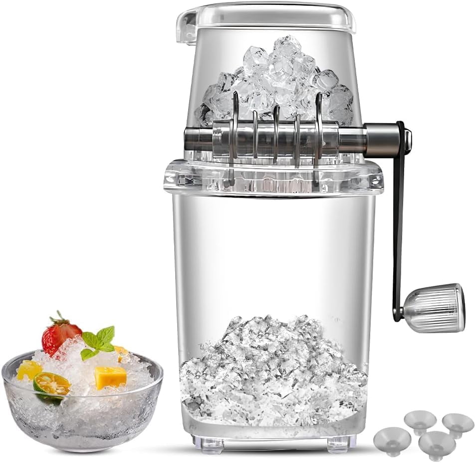 ABPETE Hand Ice Crusher Machine Stainless Steel Blades Manual Hand ...