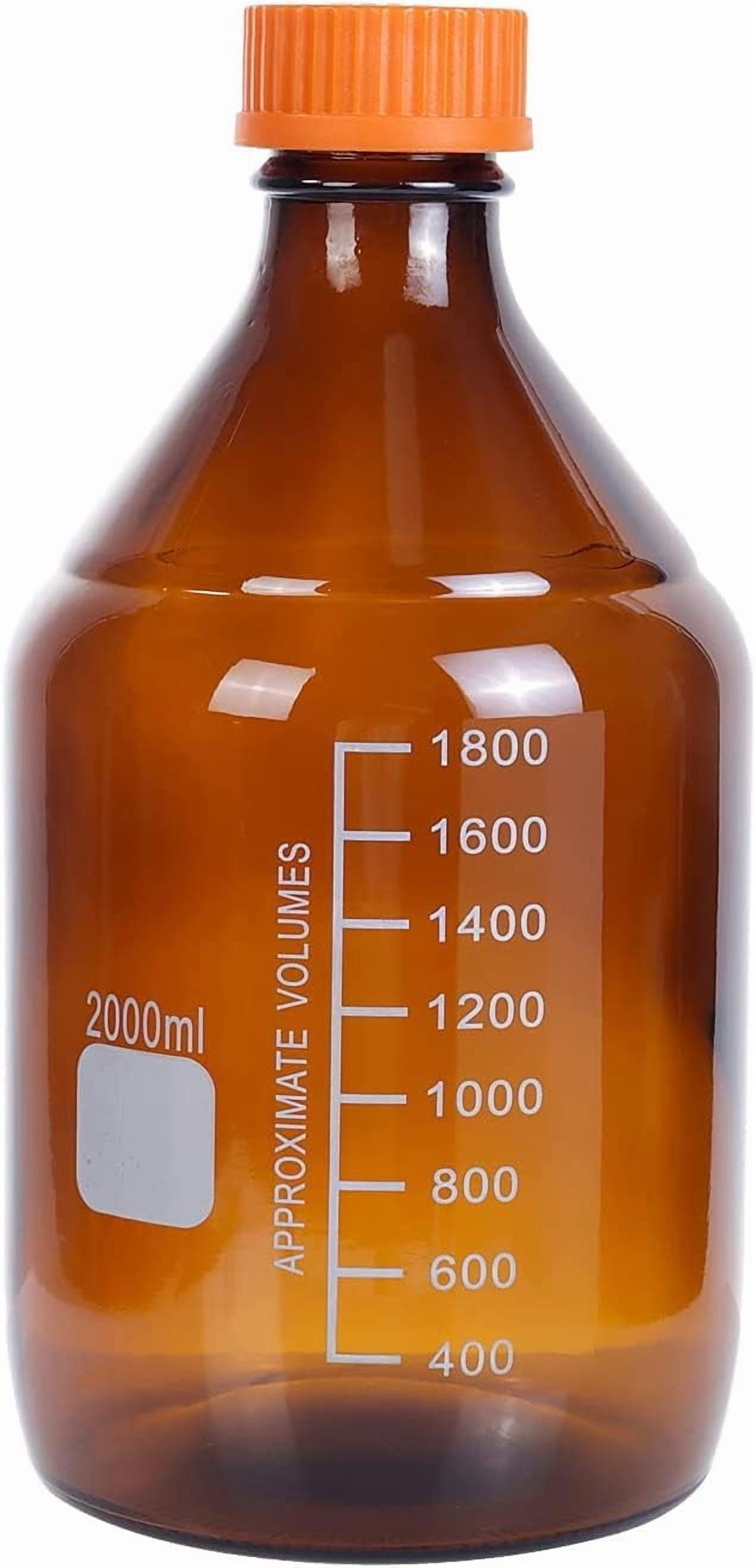 ABPETE Lab Media Storage Amber Bottles Brown Graduated Glass Container ...