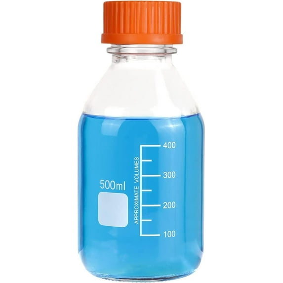 ABPETE Lab Media Storage Round Bottles Graduated Glass Container GL45 ...