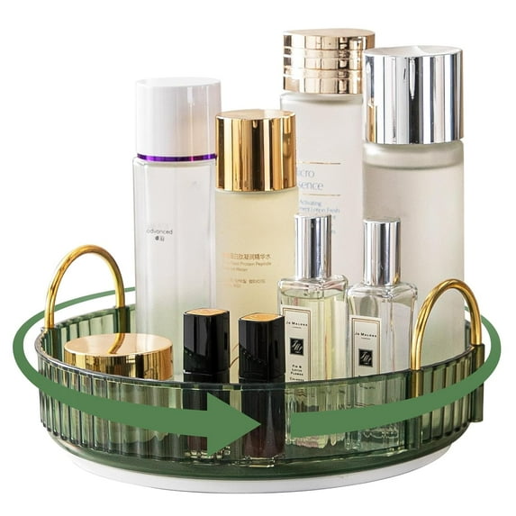 ABPETE Makeup Organizer for Vanity, 360° Rotating Bathroom Organizer ...