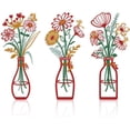 ABPETE Metal Flower Wall Art with Vase,Minimalist Floral Sculpture for ...