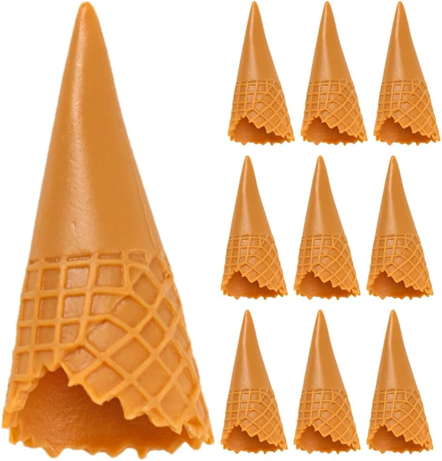ABPETE Mini Ice Cream Cones,12-Pack Mini Ice Cream Cones Set , PVC Food ...