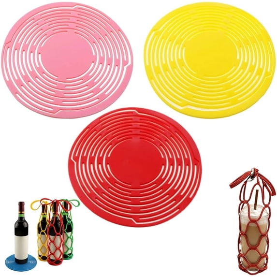 ABPETE Multi-Use Silicone Storage Bag & Organizer, Wine Holder Handheld ...