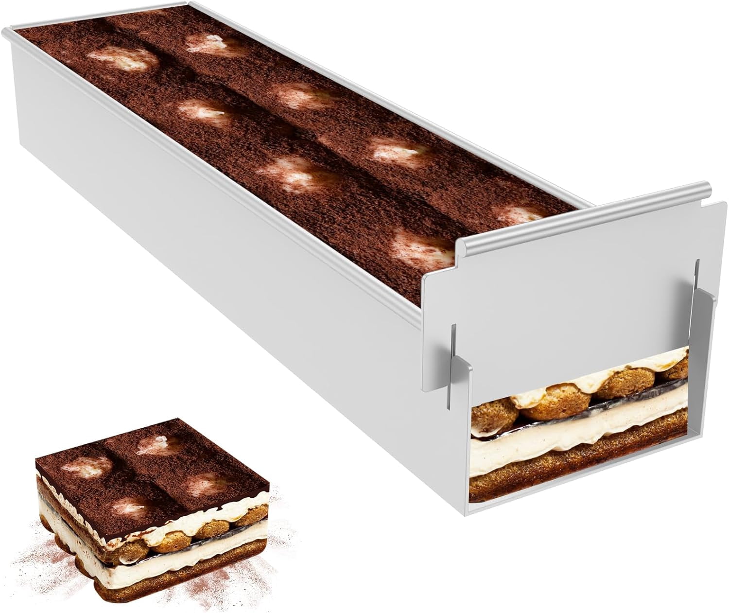 ABPETE Nonstick Rectangle Cake Pan, Tiramisu & Cheesecake Mold ...