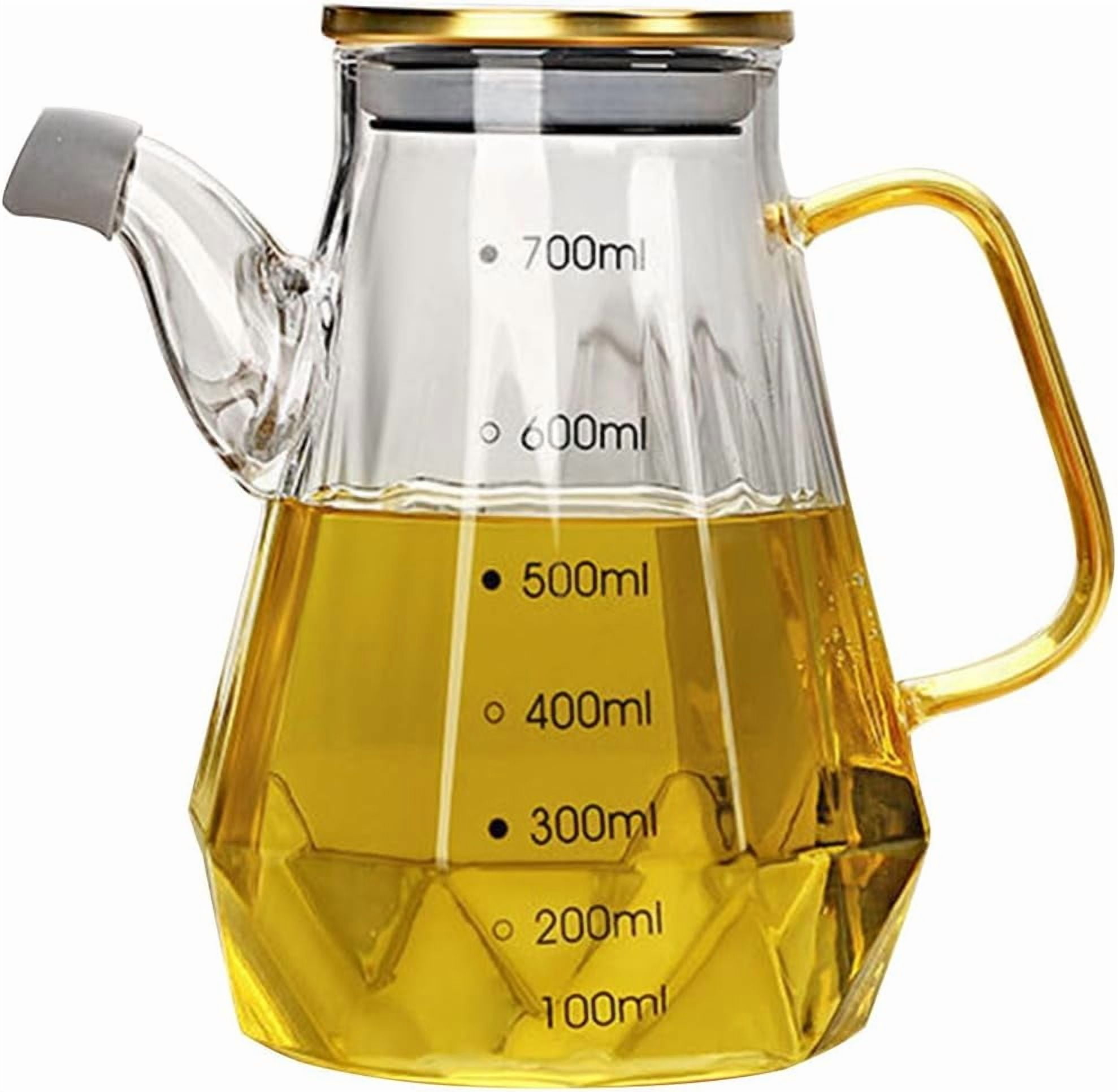 ABPETE Oil Dispenser - Borosilicate Glass Cruet with Scale, Leak-Proof Spout for Vinegar ...
