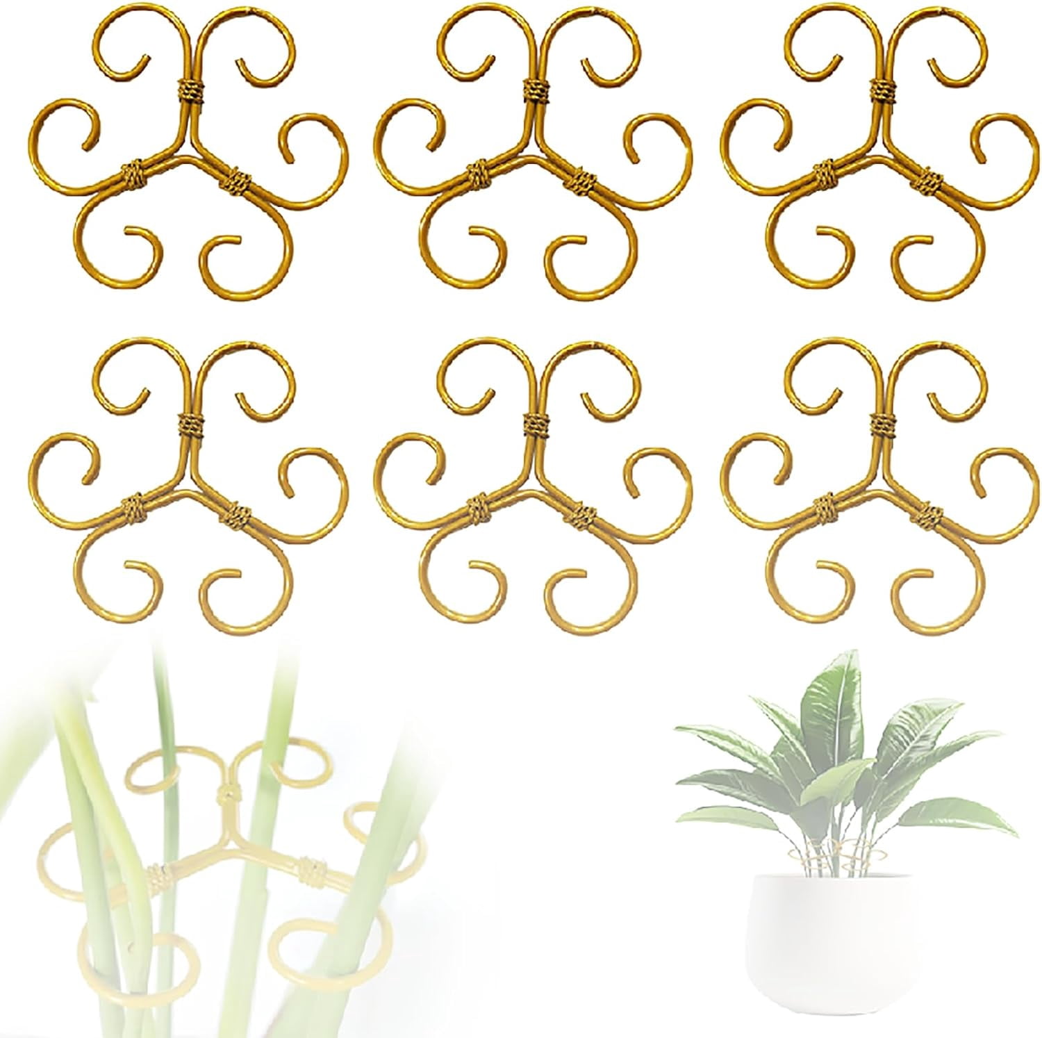 ABPETE Plant Stem Support Set, Houseplant Stem Supports,Plastic Plant ...