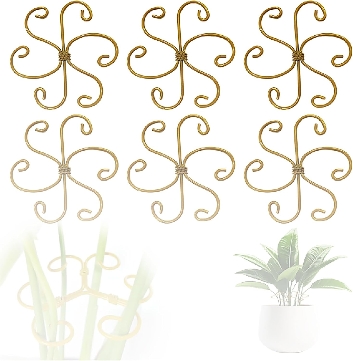 ABPETE Plant Stem Support Set, Houseplant Stem Supports,Plastic Plant ...