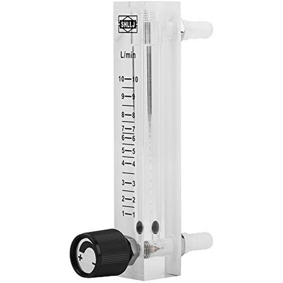 ABPETE Precision Gas Flow Meter with Control Valve - 1-10 LPM Adjustable Flowmeter for Oxygen ...