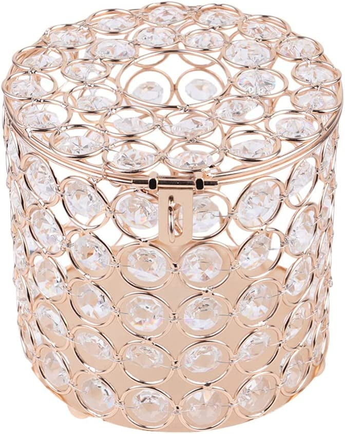 ABPETE Round Tissue Box, Cover Crystal Toilet Paper Roll Holder ...