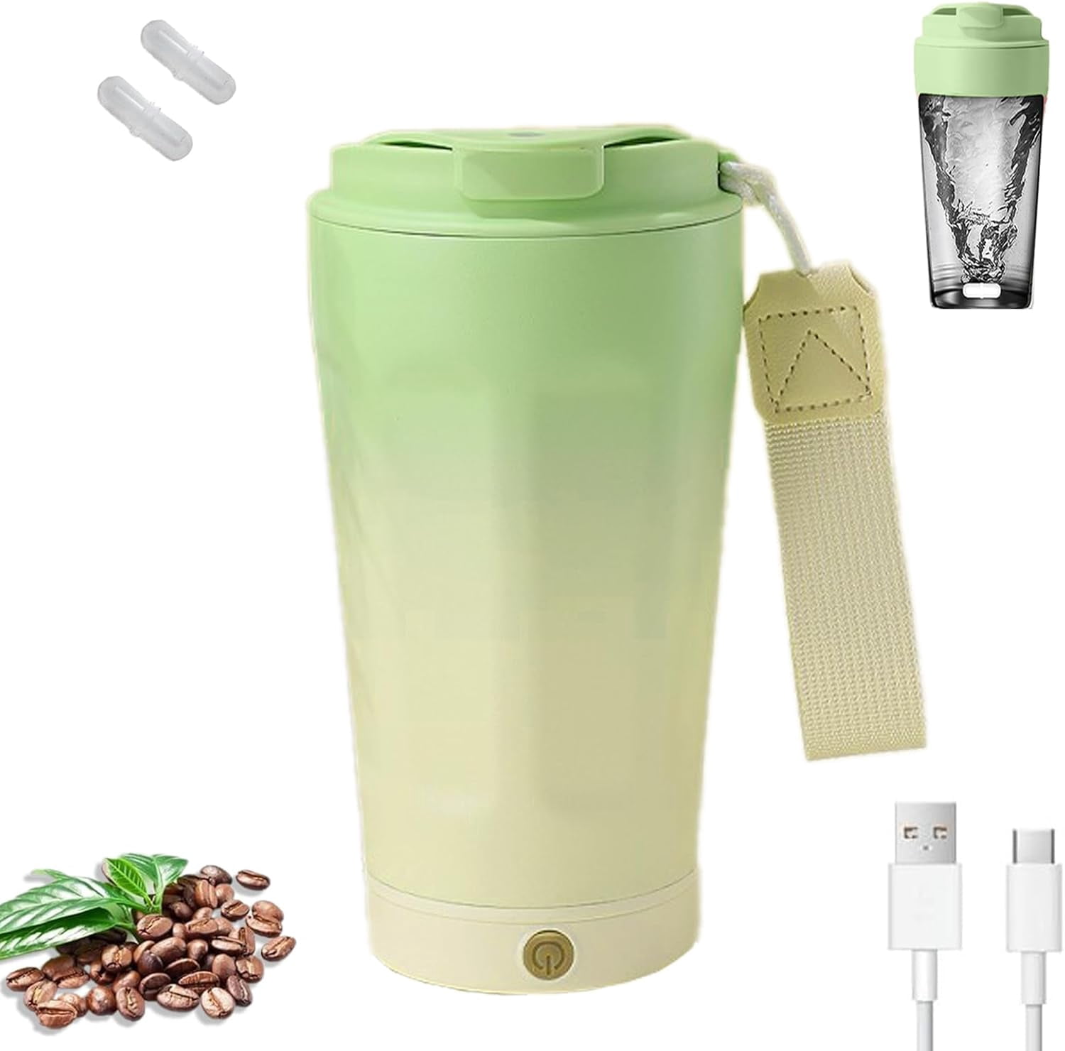 ABPETE Self Stirring Coffee Mug With Lid 13.5 Oz - Rechargeable Self ...