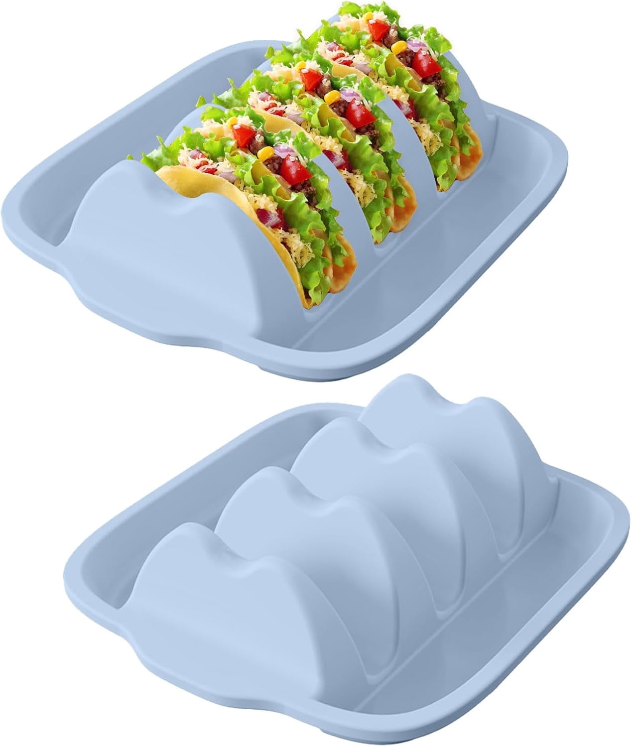 ABPETE Silicone Taco Holder Set of 2 - Reusable Taco Stands with ...