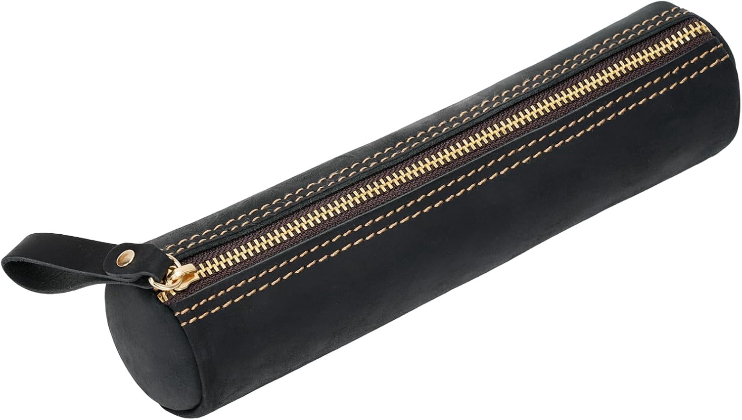 ABPETE Small Pencil Pouch-Genuine Full-Grain Leather Pencil Case for ...