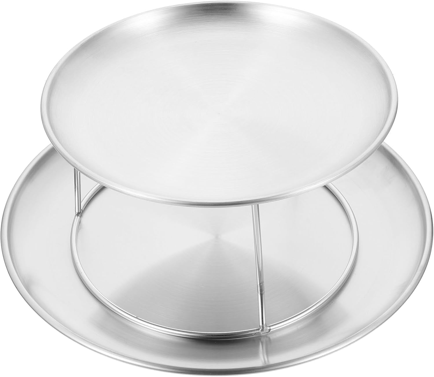 ABPETE Stainless Steel Double-Layer Cake Display Tray Set, Reusable ...