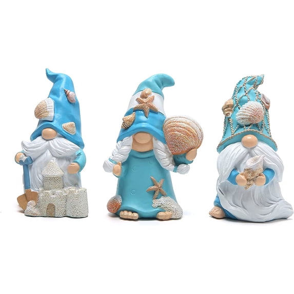 ABPETE Summer Gnome Figurines,Handmade Star & Shell Nisse,Beach House ...