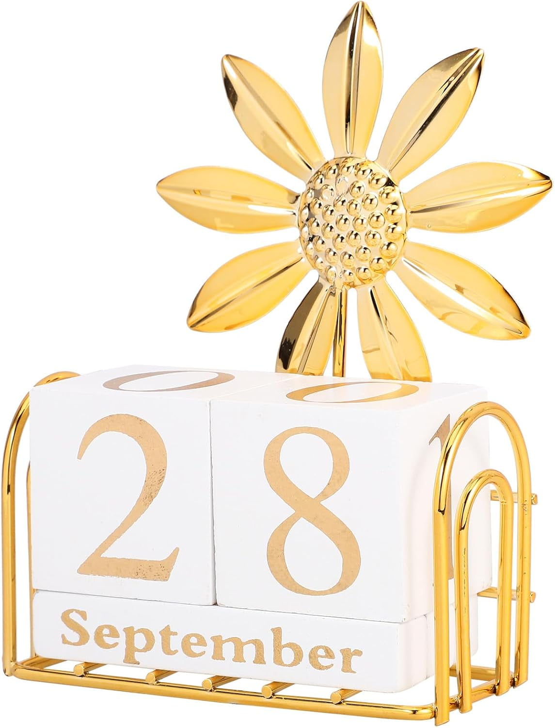 ABPETE Wooden Perpetual Calendar Blocks for Desk, Office, Home Decor ...