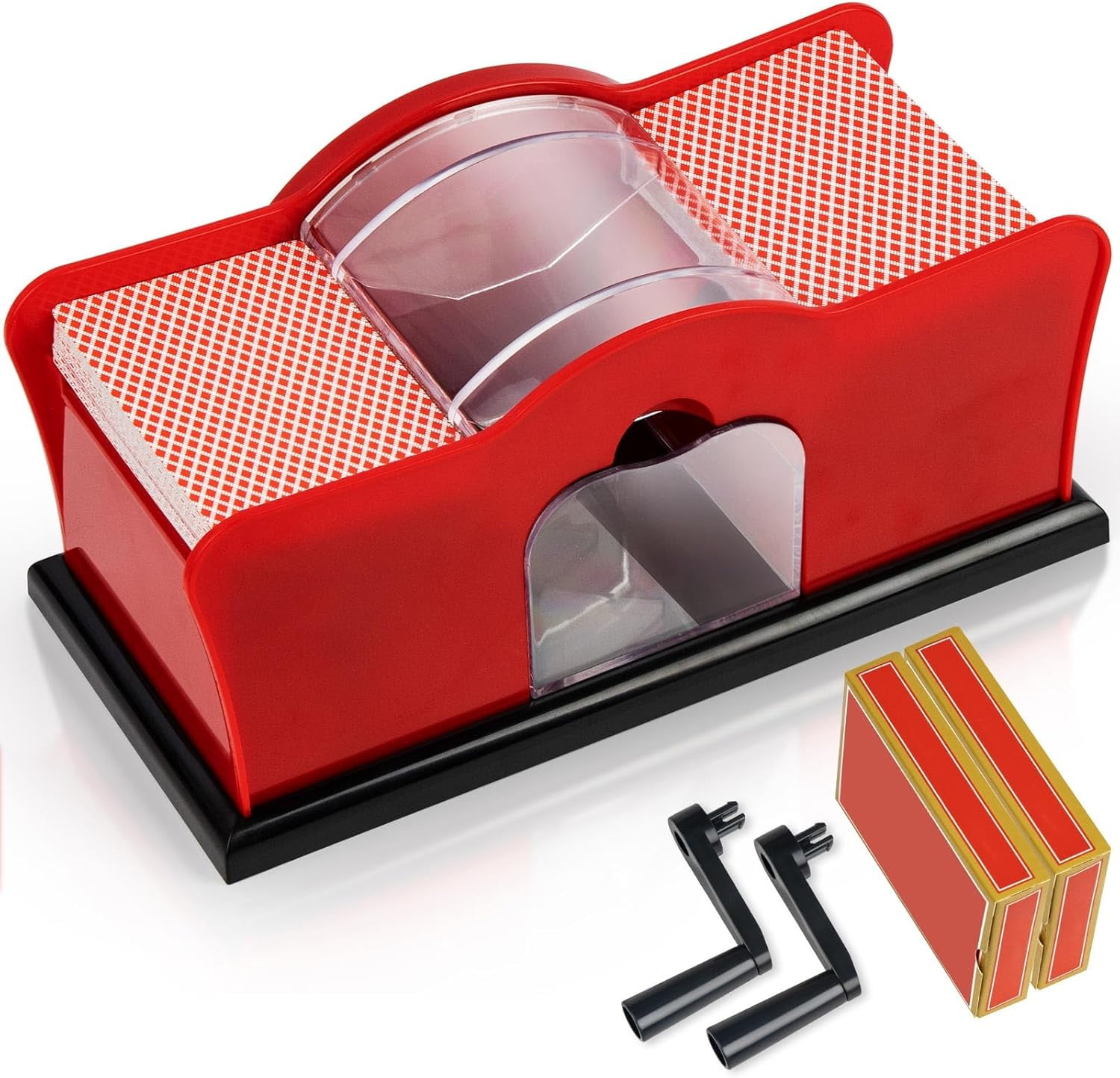 ABPETE card shuffler,No Jammed Playing Cards,Manual Hand Crank Card ...