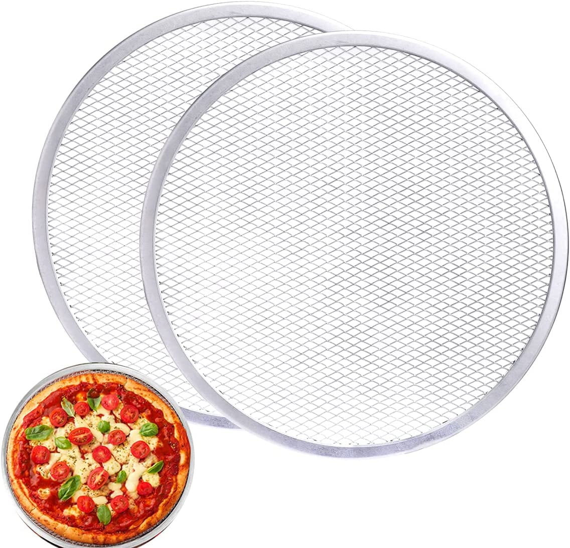 ABPETE pizza screen,Aluminum Pizza Screens 2-Pack,Seamless Restaurant ...