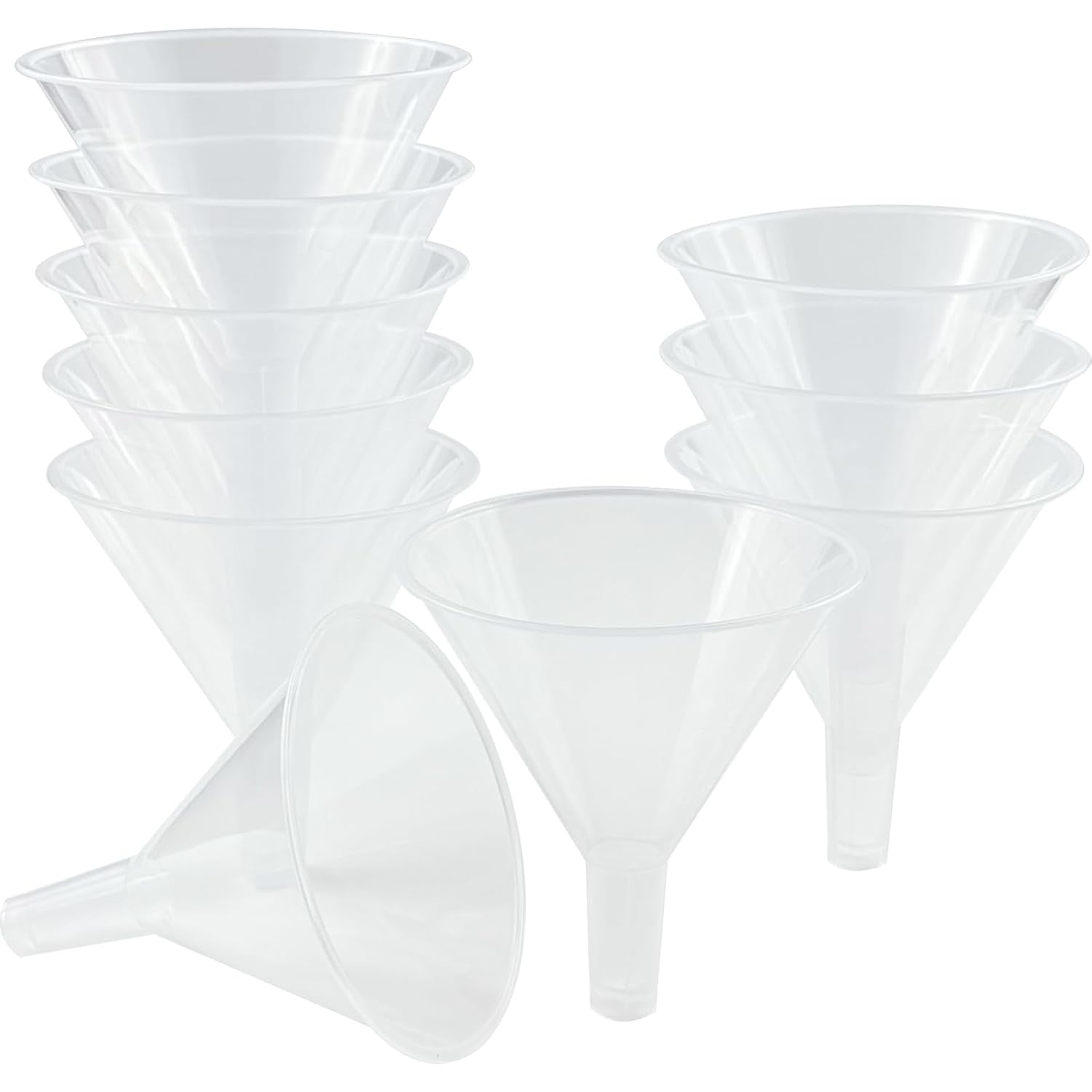 ABPETE plastic funnel,10 Pack Clear Plastic Funnels with 4.8" Wide ...