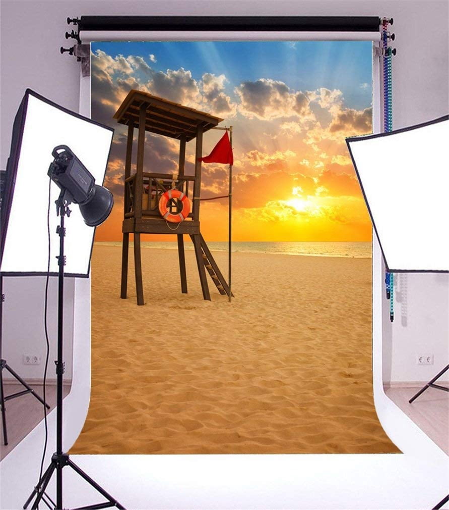 ABPHOTO 5x7ft Photography Backdrop Beach Seaside Weathered Wooden ...
