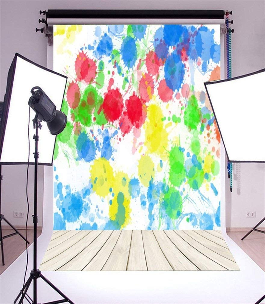 ABPHOTO 5x7ft Photography Backdrop Cartoon Graffiti Colorful Watercolor ...