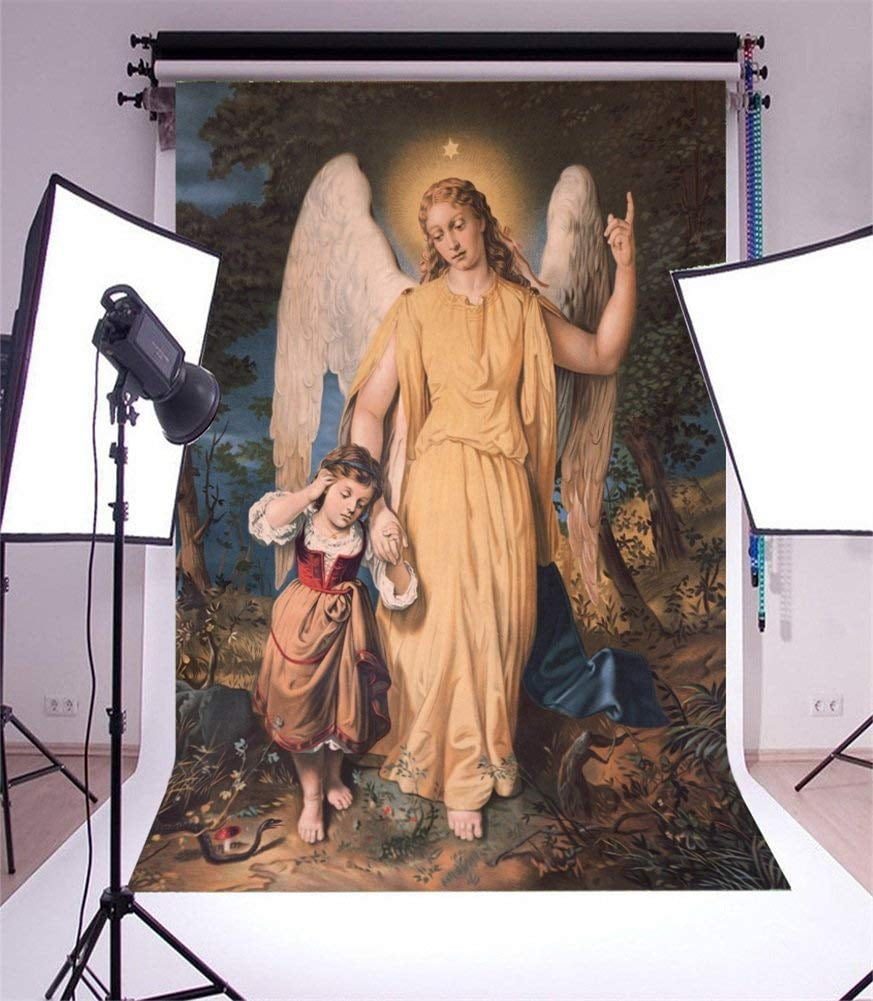 ABPHOTO 5x7ft Photography Backdrop Christ Guardian Angel with the Child ...