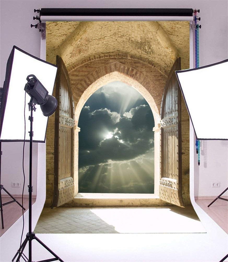 ABPHOTO 5x7ft Photography Backdrop Doorway Landscape Gate Panorama ...