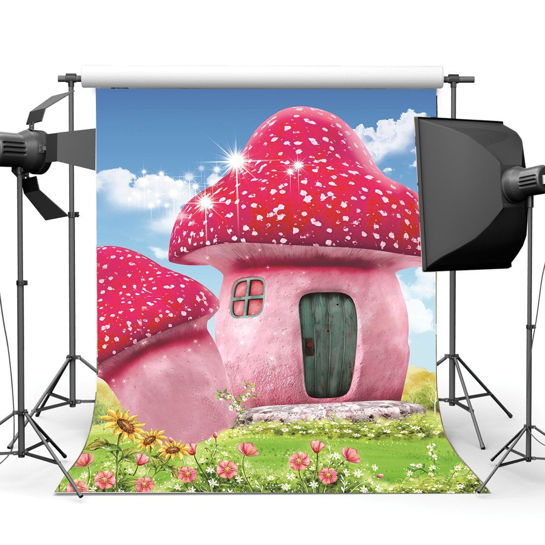 ABPHOTO 5x7ft Photography Backdrop Dreamy World Fairy Tale Mushroom ...