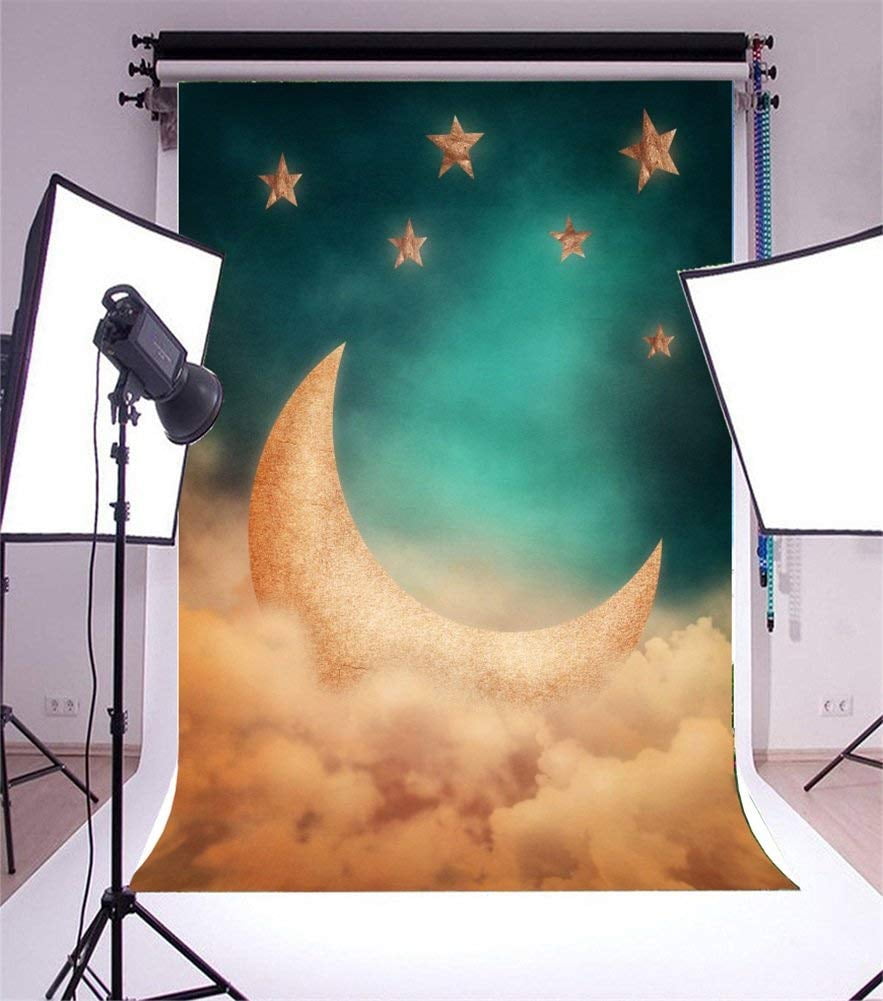 ABPHOTO 5x7ft Photography Backdrop Fairy Tale Cartoon Shining Moon ...