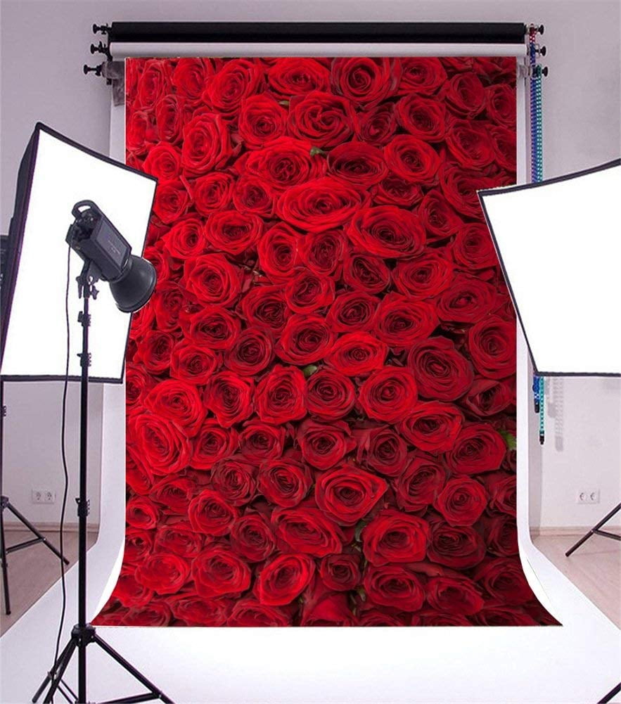 ABPHOTO 5x7ft Photography Backdrop Fancy Blooming Fresh Rose Flowers Romantic Photo Background ...