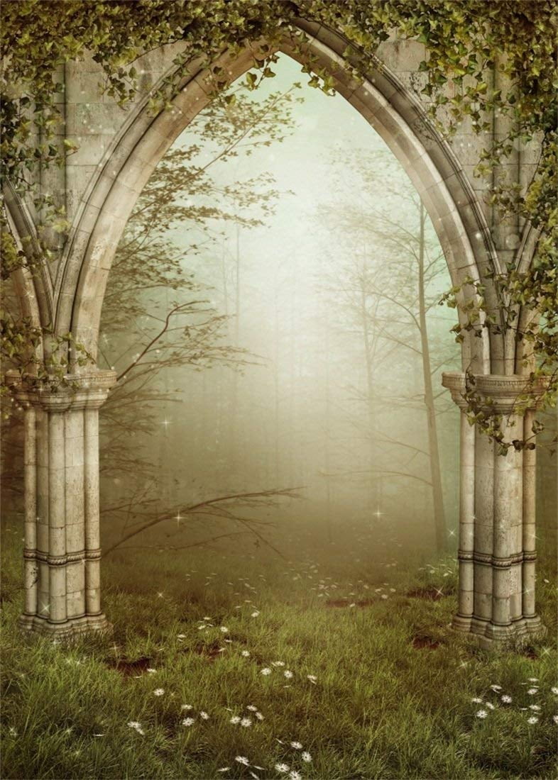 ABPHOTO 5x7ft Photography Backdrop Gothic Ruins Stone Gate Fairytale ...
