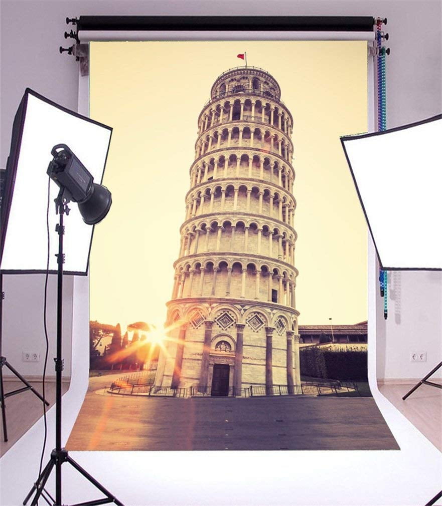 ABPHOTO 5x7ft Photography Backdrop Leaning Tower of Pisa European ...