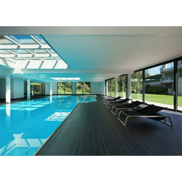 ABPHOTO 7x5ft Interior Swimming Pool Backdrop Black Beach Chair French ...