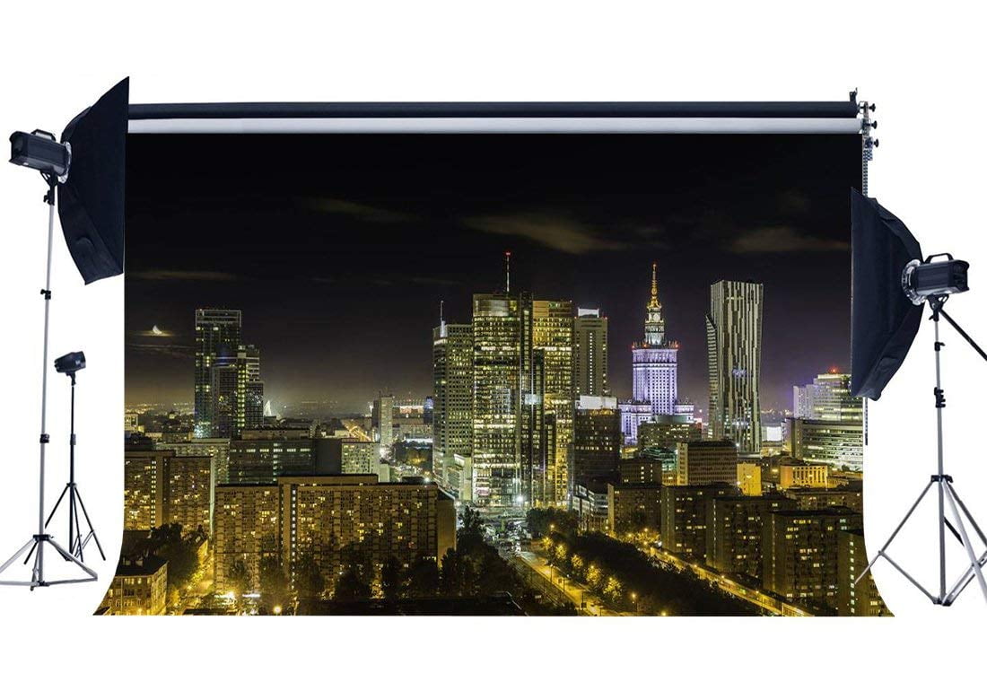 ABPHOTO 7x5ft New York City Night View Backdrop Skyscraper Bokeh ...